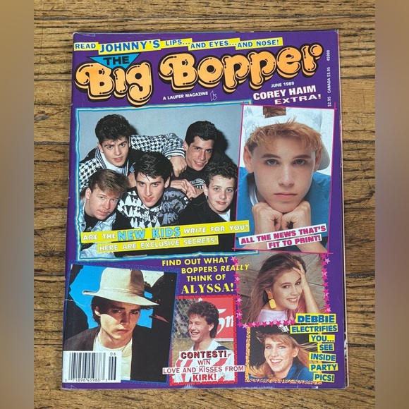Vintage | Other | Big Bopper Magazine June 989 Nkotb Corey Haim Alyssa ...